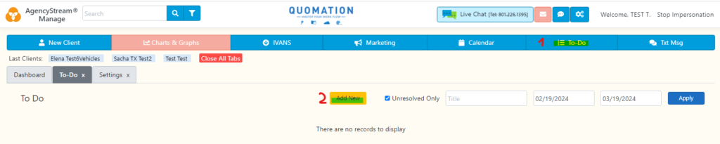 How to Create a Recurring To-Do item – Quomation Insurance Services